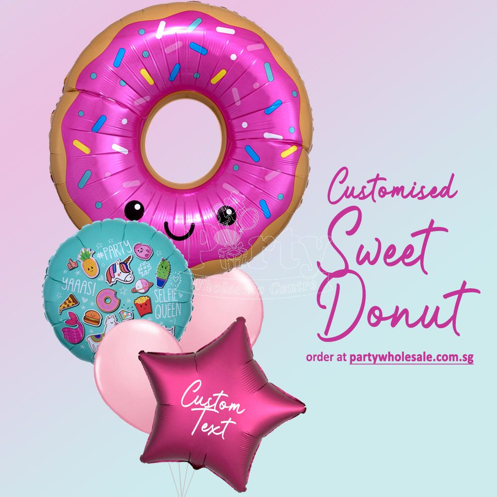 Customized Sweet Donut Helium Balloon Bouquet | Party Wholesale