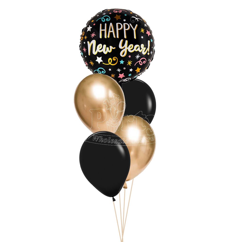 Balloons KatchOn, Happy New Year Balloons Set Pack Of 5 | Shiny New