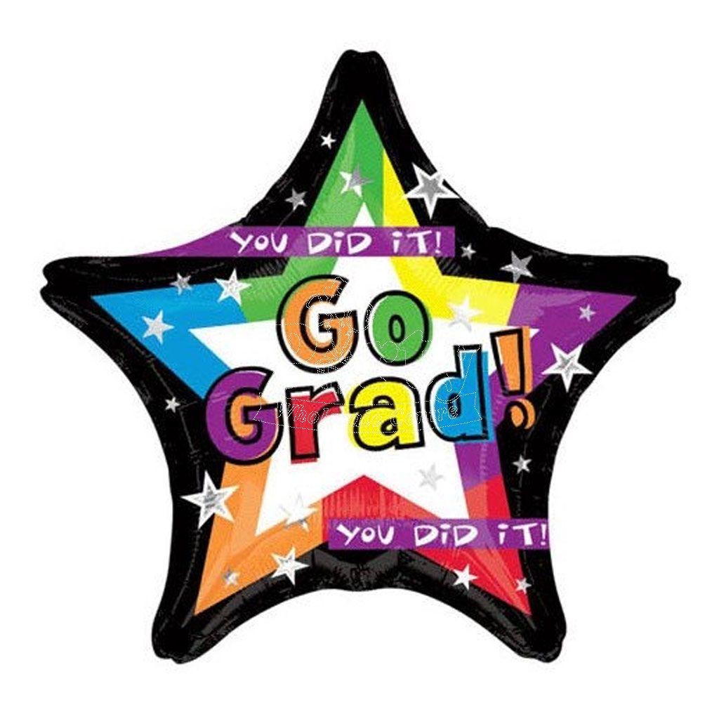 Go Grad You Did It Graduation Foil Balloon 18inch | Party Wholesale