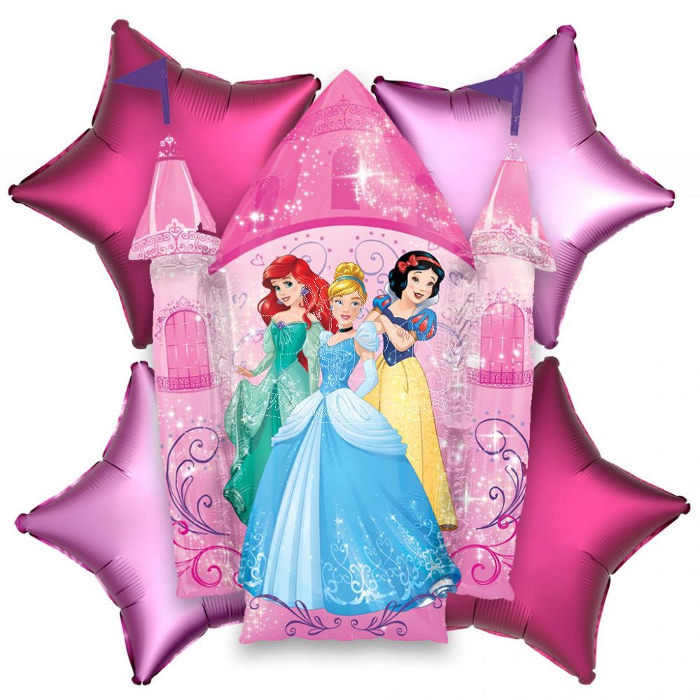 Disney Princess Pink Castle Balloon Bouquet | Party Wholesale