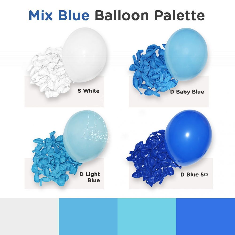 Mix Blue Latex Balloons 11inch | Party Wholesale