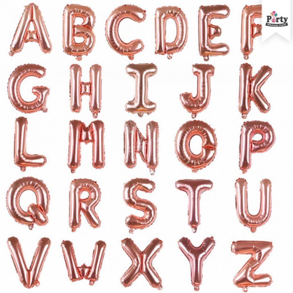 Mini Letter Rose Gold Alphabet Balloon (AirFilled) | Party Wholesale