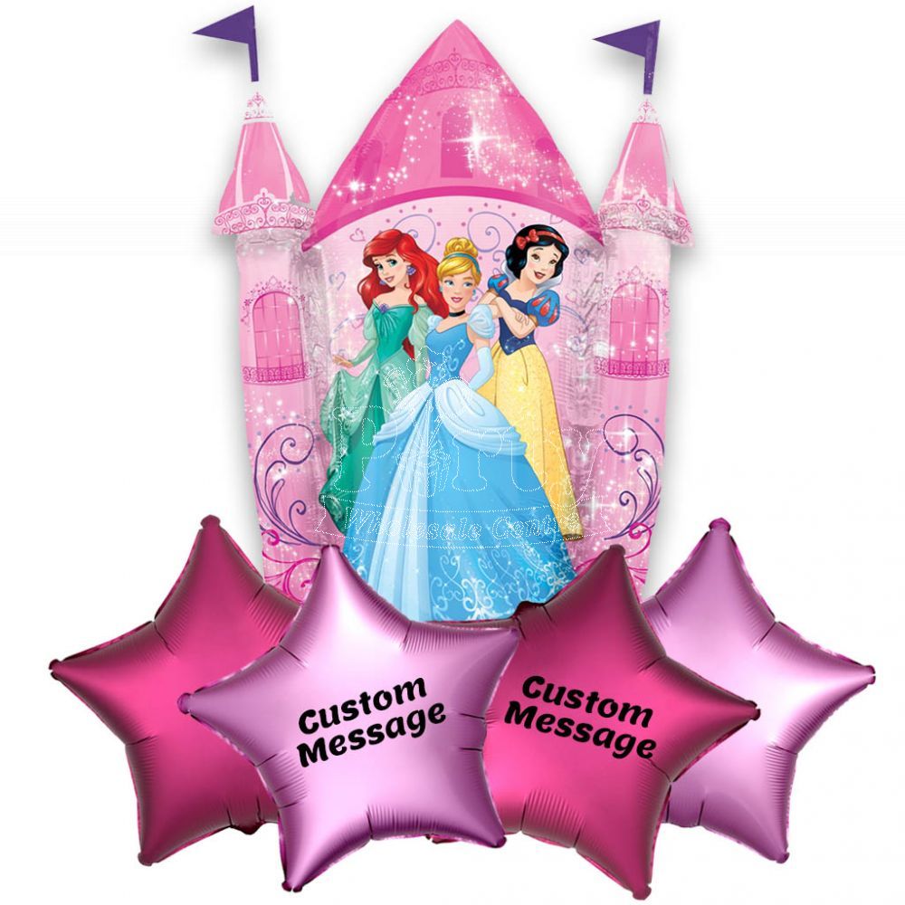 Disney Princess Pink Castle Balloon Bouquet | Party Wholesale