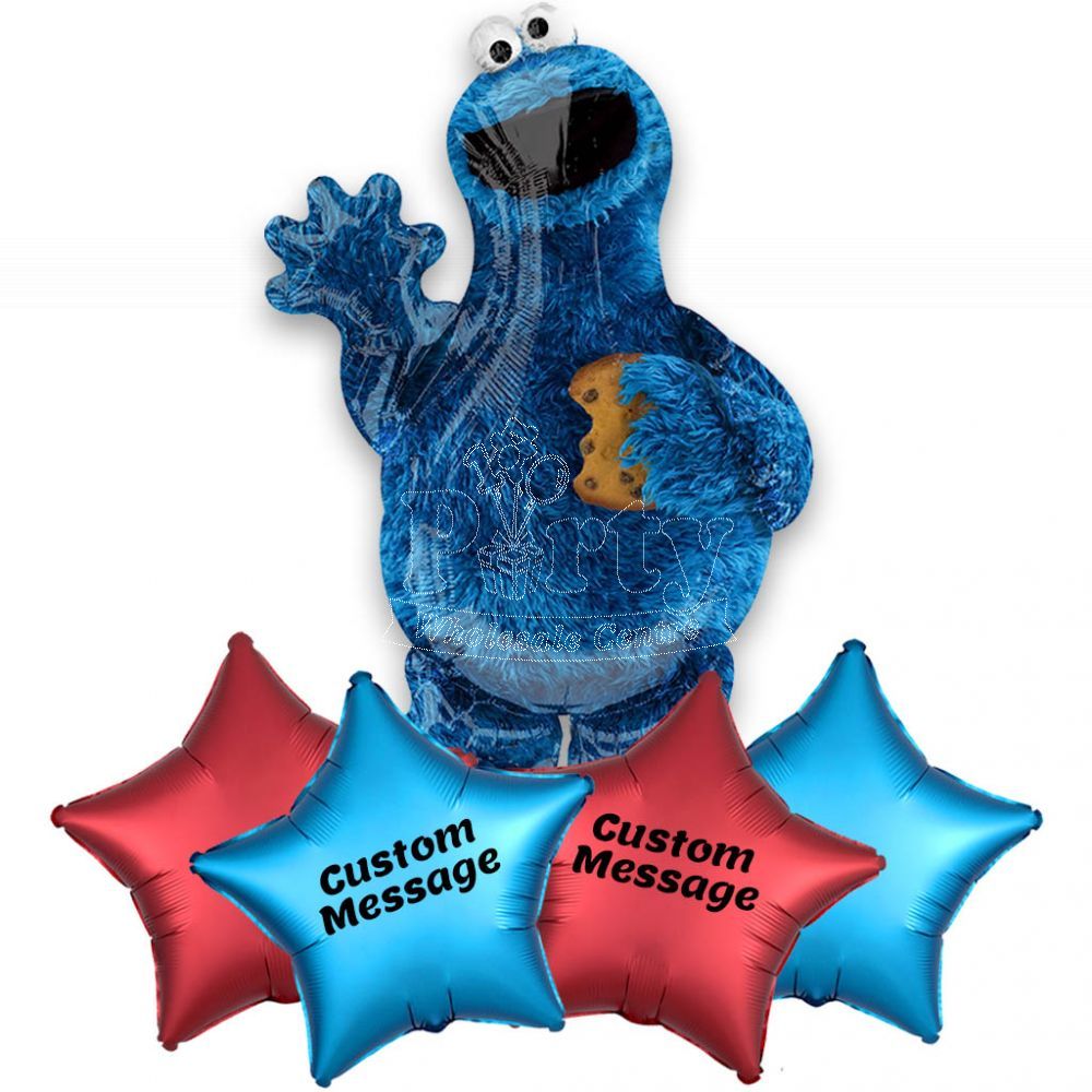 Sesame Street Cookie Monster Balloon Bouquet | Party Wholesale