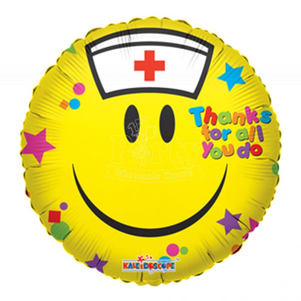 Nurse's Day Smiley Face Balloon 18inch | Party Wholesale