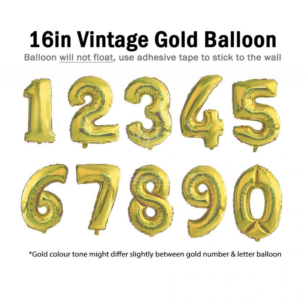 Mini Gold Number Balloon (Air-filled) | Party Wholesale